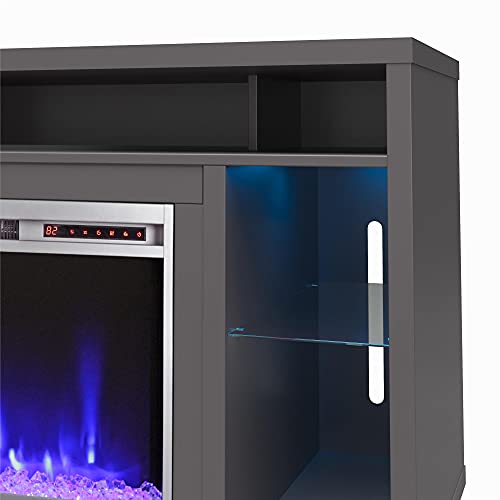Ameriwood Home Lumina Fireplace TV Stand for TVs up to 48", Graphite Gray