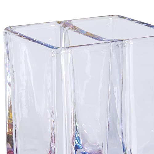 Allure Home Creation Spectrum 3-Piece Glass Bathroom Accessory Set-Soap Dispenser/Toothbrush Holder/Tumbler