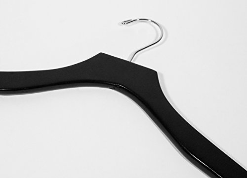 Topline Classic Wood Bridal Dress Hangers - Black Finish (10-Pack)
