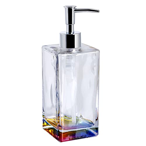 Allure Home Creation Spectrum 3-Piece Glass Bathroom Accessory Set-Soap Dispenser/Toothbrush Holder/Tumbler