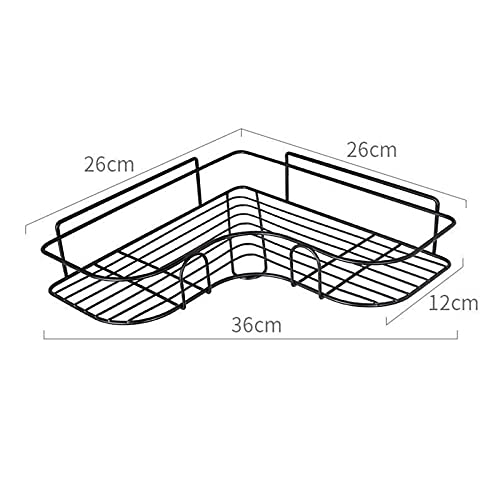 Totruning Corner Shower Caddy Adhesive Shelf Bathroom Shower Organizer Shower Storage for Inside Shower Wall Mounted No Drilling Stainless Steel Shower Holder Rack for Bathtub and Kitchen (Black)
