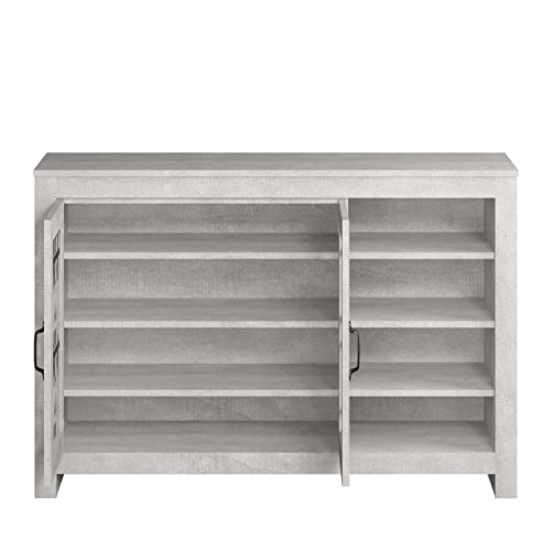 Galano Isadora 16 Pair Shoe Cabinet with 2 Door with Shelves - Modern Shoe Rack - Standing Shoe Cabinet - Shoe Storage with Doors - Shoe Organizer for Home - Dusty Grey Oak