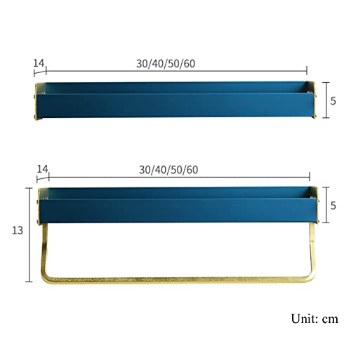 FVRTFT Shower Rack with Hook Shower Caddy Self Adhesive Shower Shelves Wall Mounted No Drilling Space Aluminum For Bathroom Kitchen,blue B,50cm
