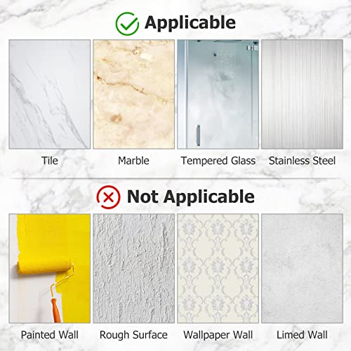 Comsmart Shower Caddy Adhesive Replacement, No Drilling Strong Stick 2 PCS Transparent Rectangle Shower Shelf Adhesive for Shower Caddy, Soap Holder, Bathroom Storage Shelves and Kitchen Racks