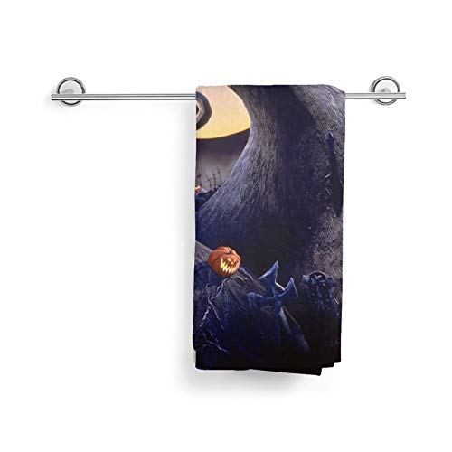 MSGUIDE The Nightmare Before Christmas Hand Towels Ultra Soft Highly Absorbent Bathroom Towel Multipurpose Thin Kitchen Dish Guest Towel for Hotel, Gym and Spa Christmas Decor (27.5" x 15.7")