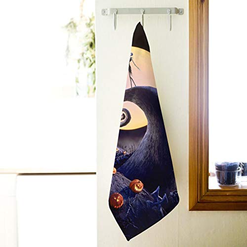 MSGUIDE The Nightmare Before Christmas Hand Towels Ultra Soft Highly Absorbent Bathroom Towel Multipurpose Thin Kitchen Dish Guest Towel for Hotel, Gym and Spa Christmas Decor (27.5" x 15.7")