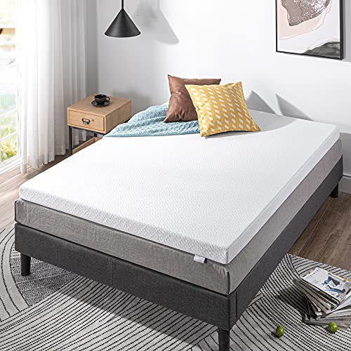 ZINUS 3 Inch Ultra Cooling Gel Memory Foam Mattress Topper with Cooling Cover, CertiPUR-US Certified, Twin White