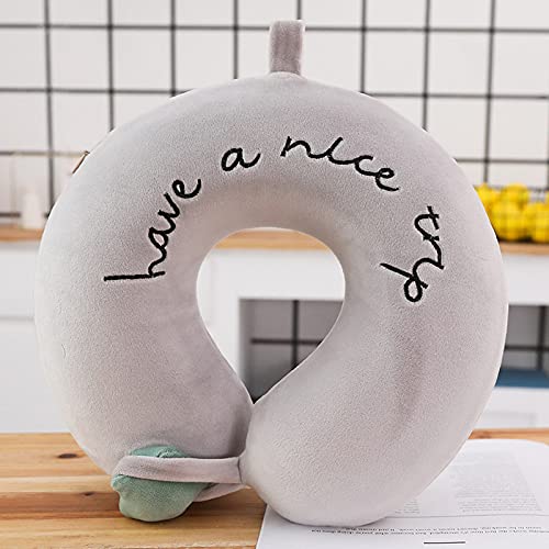 Soft U-shaped plush sleeping neck pillow, office cushion, portable, breathable cute travel pillow, nap pillow, gift for children/adults