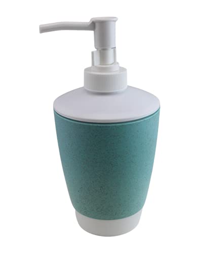 Bathroom Accessories Set 4 Piece Accesorios para Baños Soap Dispenser, Soap Dish, Tumble, Toothpaste-Toothbrush Holder (Teal)
