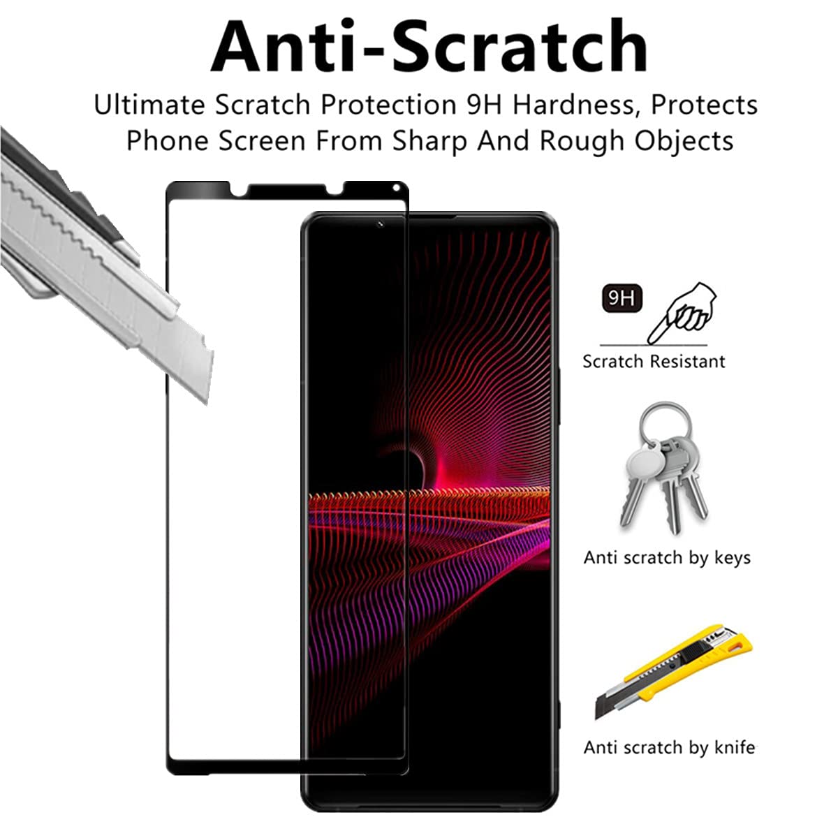 VIESUP for Sony Xperia 1 III 3D Curved Screen Protector, [2Pack] High Clear Anti-Scratch Screen Tempered Glass for Sony Xperia 1 III