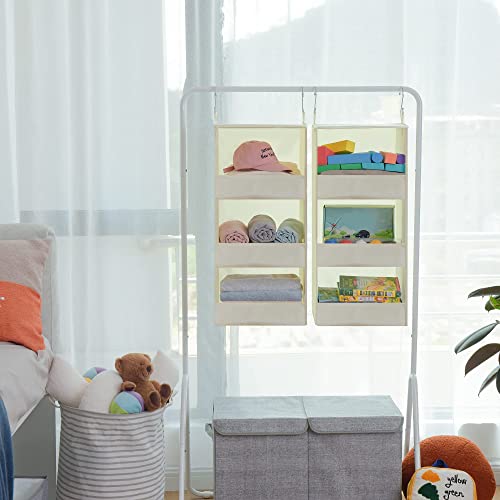 GRANNY SAYS Bundle of 2-Pack Hanging Shelves for Closet & 2-Pack Lidless Storage Bins with Metal Frame