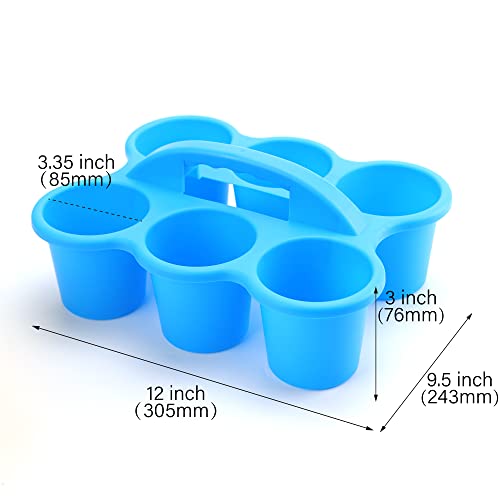 4Pcs Carry Caddy - Stackable for Easy Storage 6 Compartments Caddy - Classroom Caddies for Teachers and Daycare Supplies