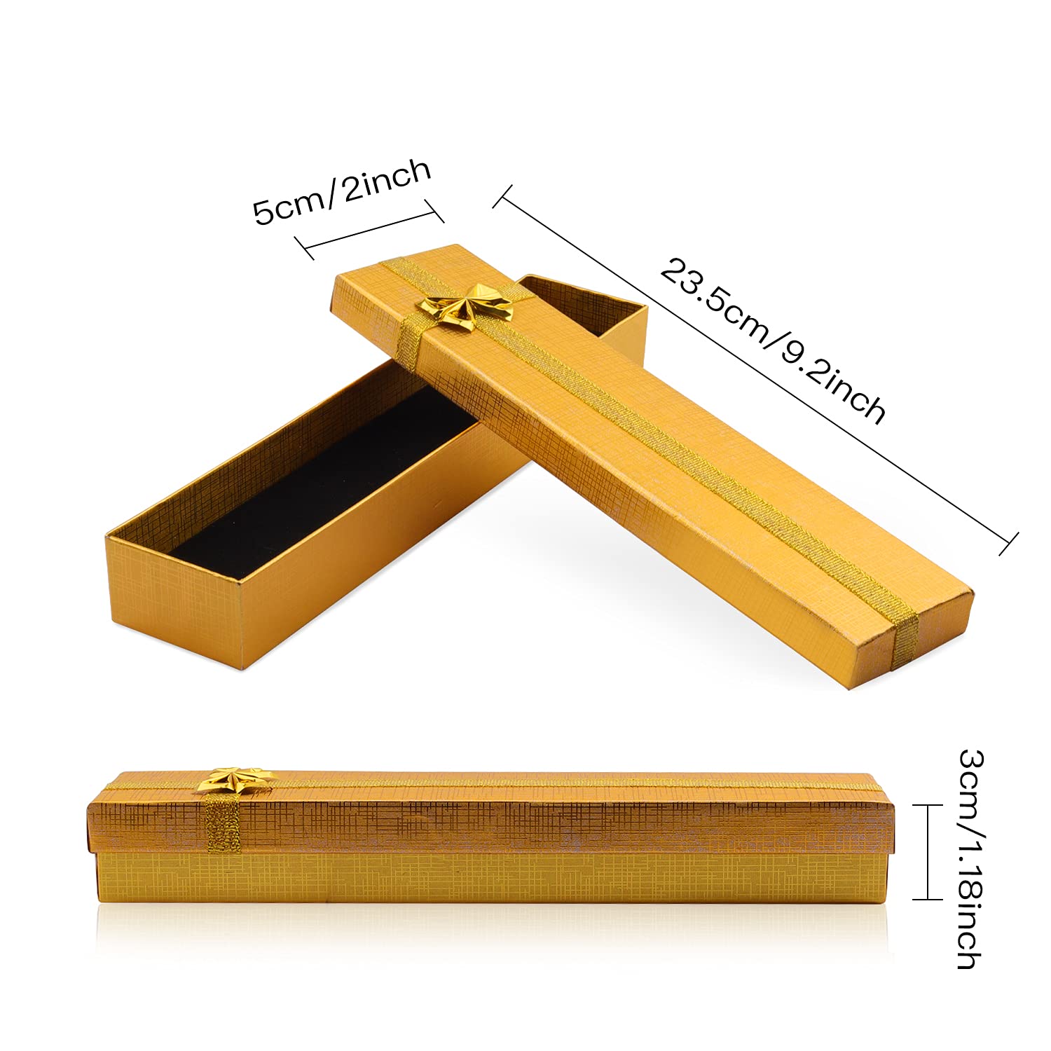 Rocutus Jewelry Gift Boxes Necklace Earring Ring Box Gift Box,12 Pack Jewelry Gift Boxes Necklace Gift Boxes Cotton Filled Cardboard Paper Jewelry Box Gift Cases for Wedding, Engagement (Gold)