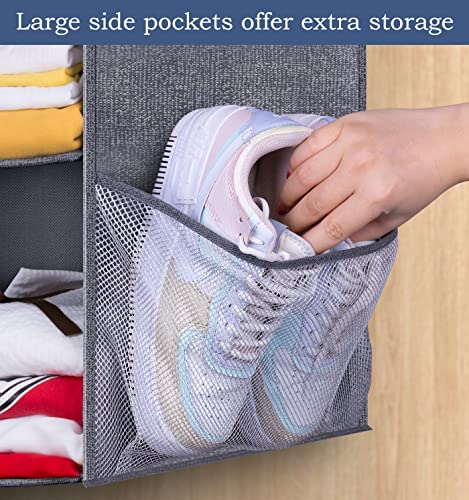 KEETDY 43" Hanging Garment Bags for Closet Storage and 2-Shelf Small Hanging Closet Organizers