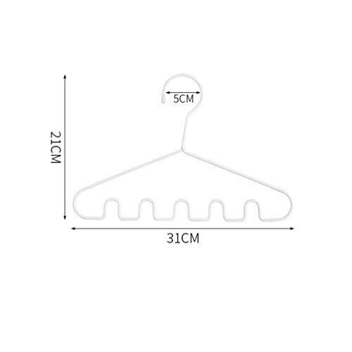 2 Pcs Iron Metal Wavy Clothes Hangers Multi-Purpose Closet Organizer for Bra, Ties, Belt, Tank Top, Camisole Dress (White)