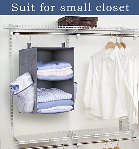 KEETDY 43" Hanging Garment Bags for Closet Storage and 2-Shelf Small Hanging Closet Organizers