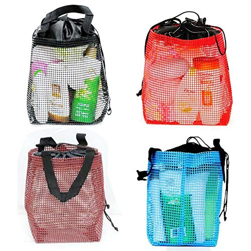 Kangkang@ Quick Dry Mesh Shower Caddy, Shower Tote, Shower Bag, Black, for Travel Bath Package Toiletry Bags Hand Carry All The Checkered Wash Gargle