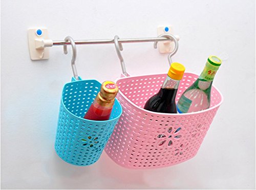 LAAT1pcs Storage Basket Plastic Hanging Shower Basket with Hook for Bathroom Shampoo Kitchen Shampoo Cosmetics Food Vegetable Hanging Organizer Holder