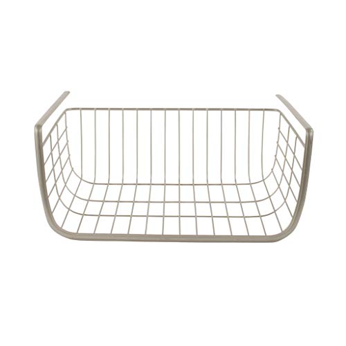Spectrum Diversified Ashley Small Storage Shelf, Kitchen Cabinet & Pantry Organization & Storage, Bathroom Cabinet Basket, Satin Nickel PC