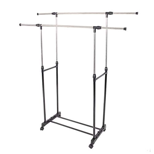 wenyuyu Clothing Garment Rack with with Shoe Storage Shelf - Stainless Steel Clothes Organizer Rack - Multi-Purpose Entryway Shelving Unit for Home Office Bedroom (YJ-04)