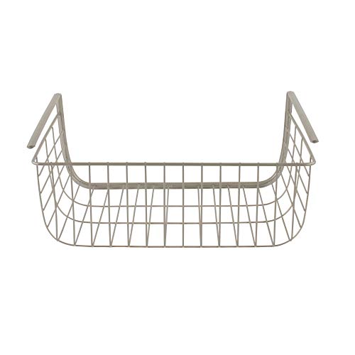 Spectrum Diversified Ashley Small Storage Shelf, Kitchen Cabinet & Pantry Organization & Storage, Bathroom Cabinet Basket, Satin Nickel PC