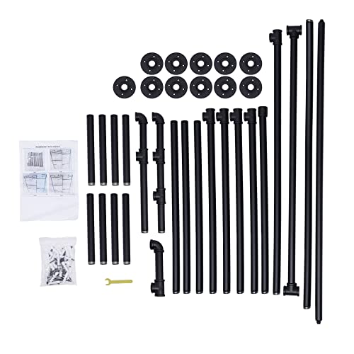 Industrial Pipe Clothes Rack, Wall Mounted Garment Rack, Heavy Duty Iron Garment Bar, Clothes Hanging Rod Bar