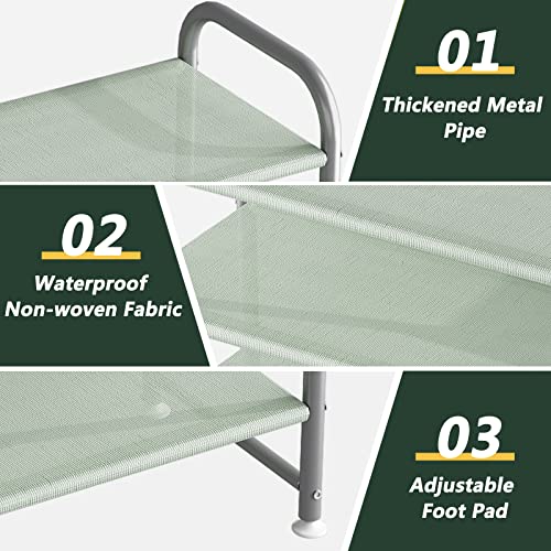 INGIORDAR 2 Tier Long Shoe Rack Wide Shoe Shelf Organizer and Storage for Floor Entryway Closet Shoe Stackable Wide Shelf Holds 12 Pairs of Sneakers Women Heels Boots, Grey