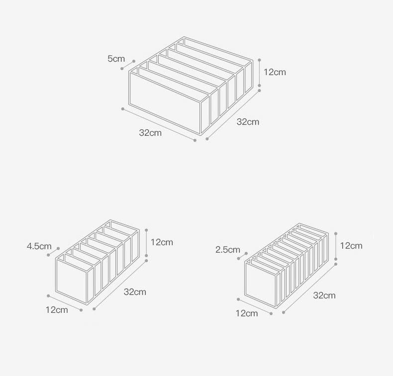 SERN Drawer Closet Foldable Underwear Organizer for Sock/Ties,Bras,Underwear Storage Box