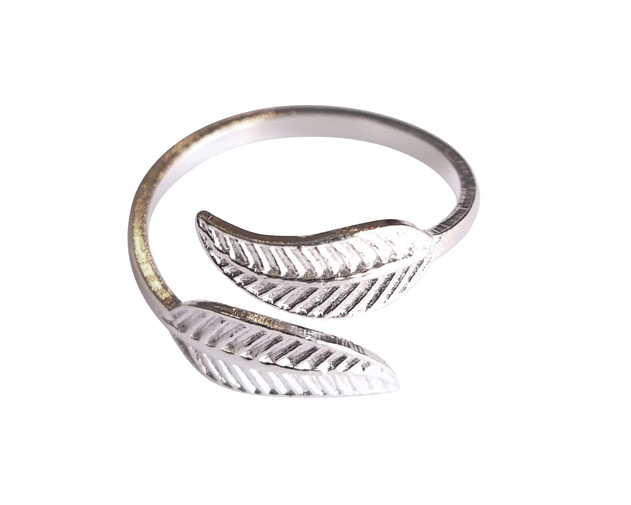 Handmade Silver Leaf Wrap Adjustable Toe Ring, 925 Sterling Silver, Classic Floral Open Toe, Pinky or Knuckle Rings for Women, foot bare jewelry, By MiYa Jewelry Creations