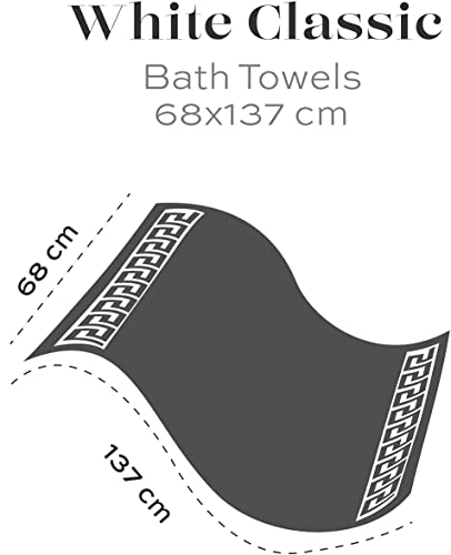 Luxury White Bath Towels Extra Large | 100% Soft Cotton 700 GSM Thick 2Ply Absorbent Quick Dry Hotel Bathroom Towel | 27x54 Inch | White | Set of 4
