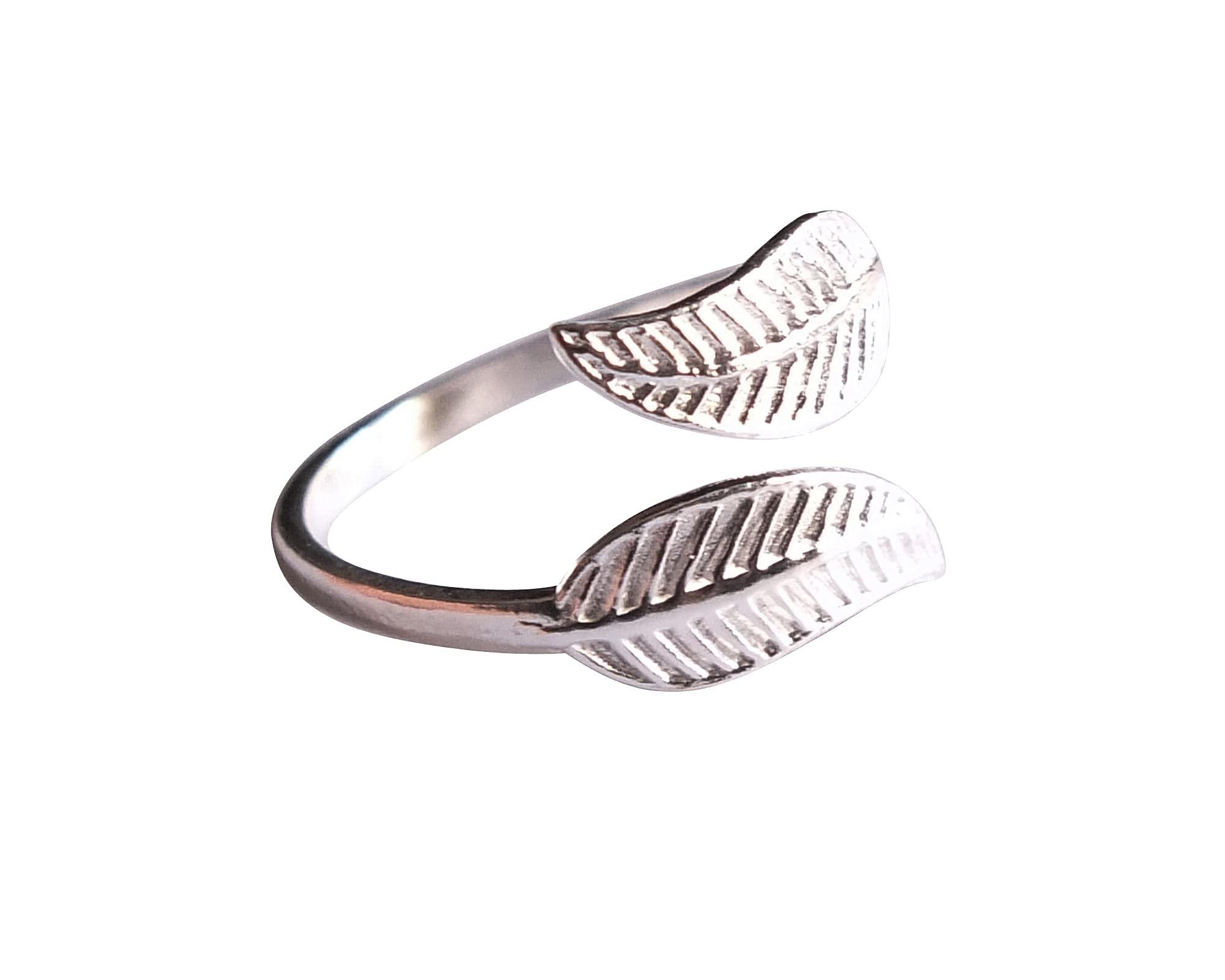 Handmade Silver Leaf Wrap Adjustable Toe Ring, 925 Sterling Silver, Classic Floral Open Toe, Pinky or Knuckle Rings for Women, foot bare jewelry, By MiYa Jewelry Creations