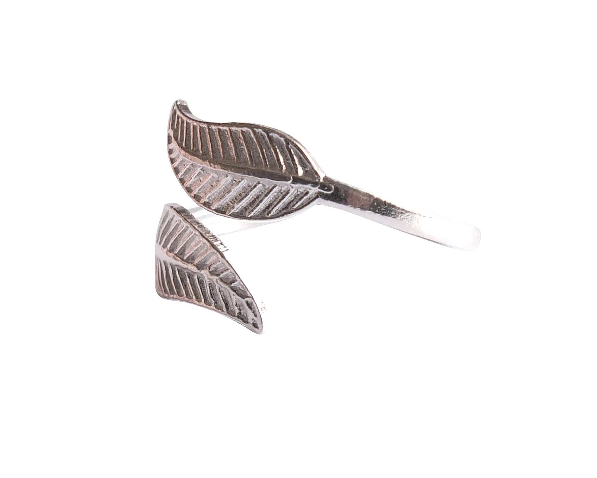Handmade Silver Leaf Wrap Adjustable Toe Ring, 925 Sterling Silver, Classic Floral Open Toe, Pinky or Knuckle Rings for Women, foot bare jewelry, By MiYa Jewelry Creations
