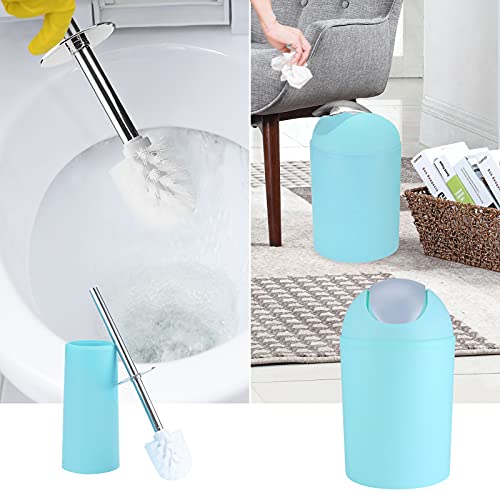 Yosoo 6 Piece Plastic Bathroom Accessory Set Luxury Bath Accessories Bath Set Lotion Bottles, Toothbrush Holder, Tooth Mug, Soap Dish, Toilet Brush, Trash Can (Light Green)