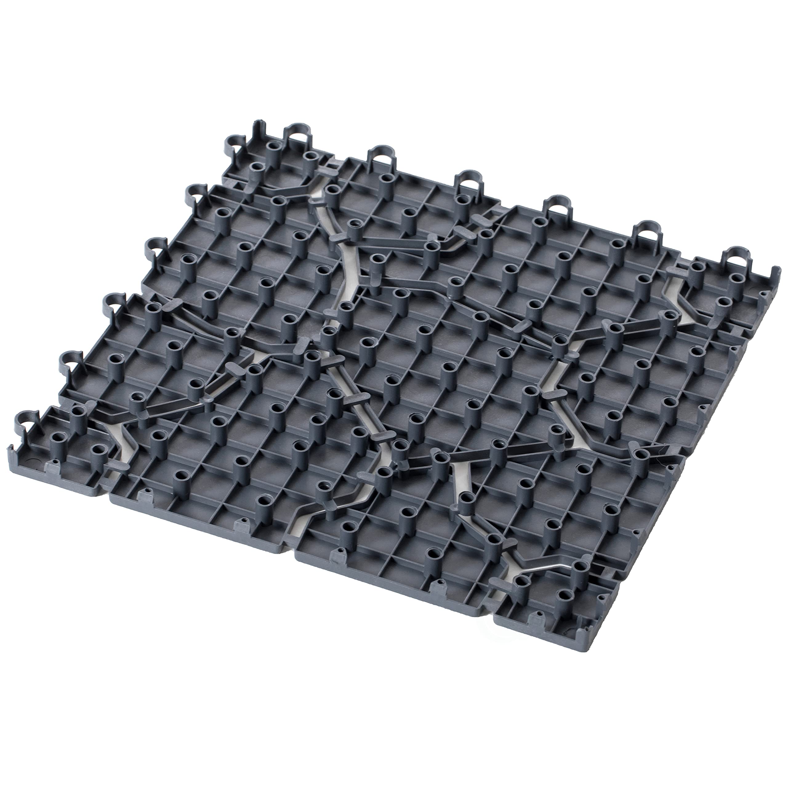 Gray Garden Path Track Interlocking Stone Look Design Pathway Tile Floor Paver, Pack of 4