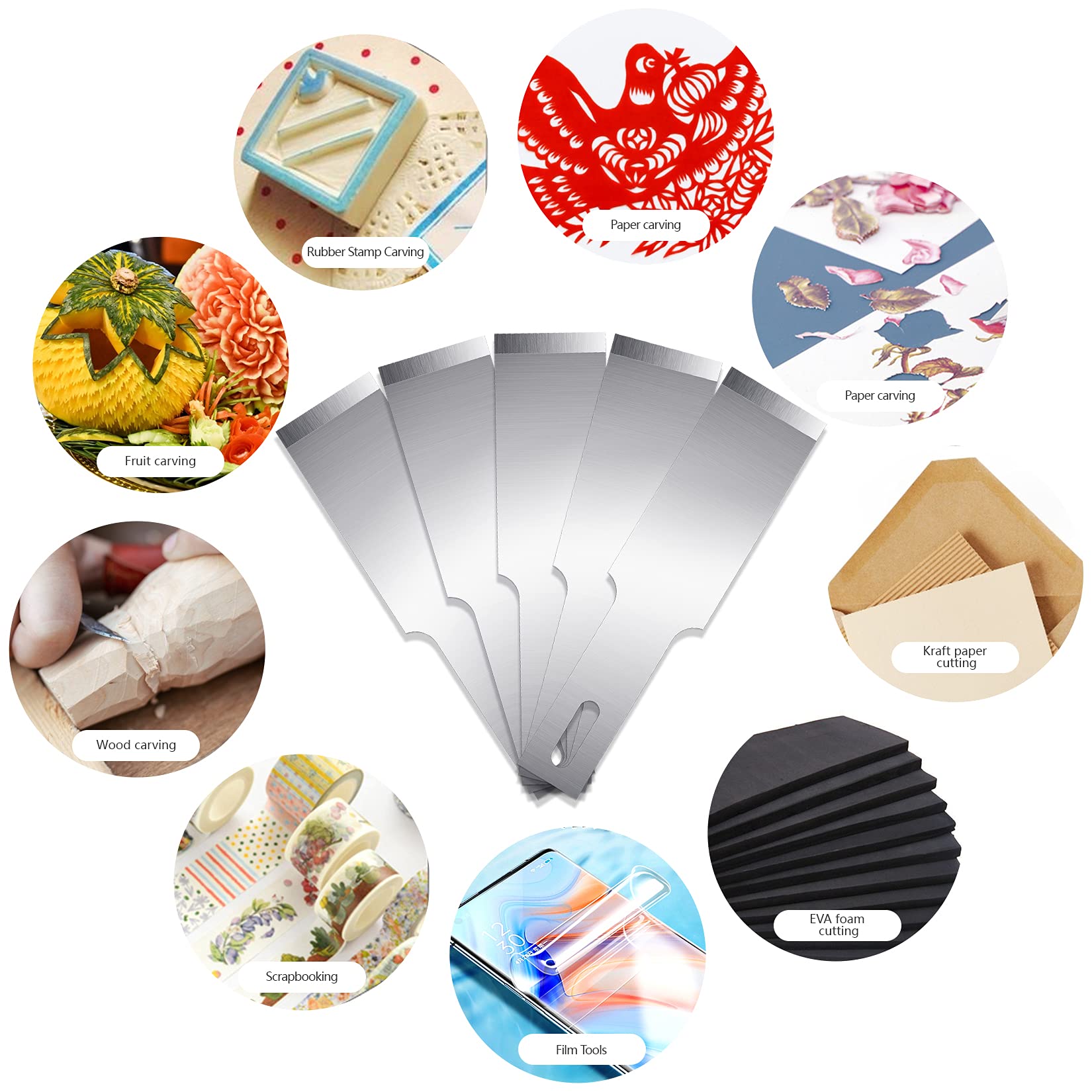 Jetmore 100 Pack Hobby Blades Set #17 Craft Knife Blades Refill Hobby Knife Replacement Blades with Storage Box for Art and Craft Scrapbooking Supplies Cutting Caving