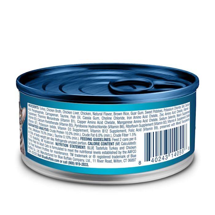 Blue Buffalo Tastefuls Chicken and Turkey Entree Wet Cat Food Pate, 3 oz., Case of 12