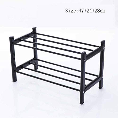 MFCHY Small Shoe Rack Flower Stand Simple Home Shoe Cabinet Iron Dormitory Balcony Bed Storage Rack Size (Size : 47cm hength)