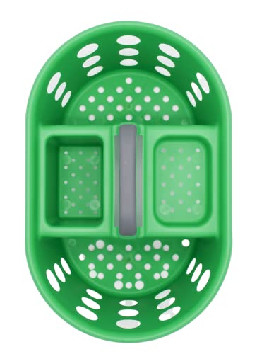 SIMPLYKLEEN Shower Caddy with Handle 2-Pack Plastic Bathroom Storage Organizer, Green Made in the USA