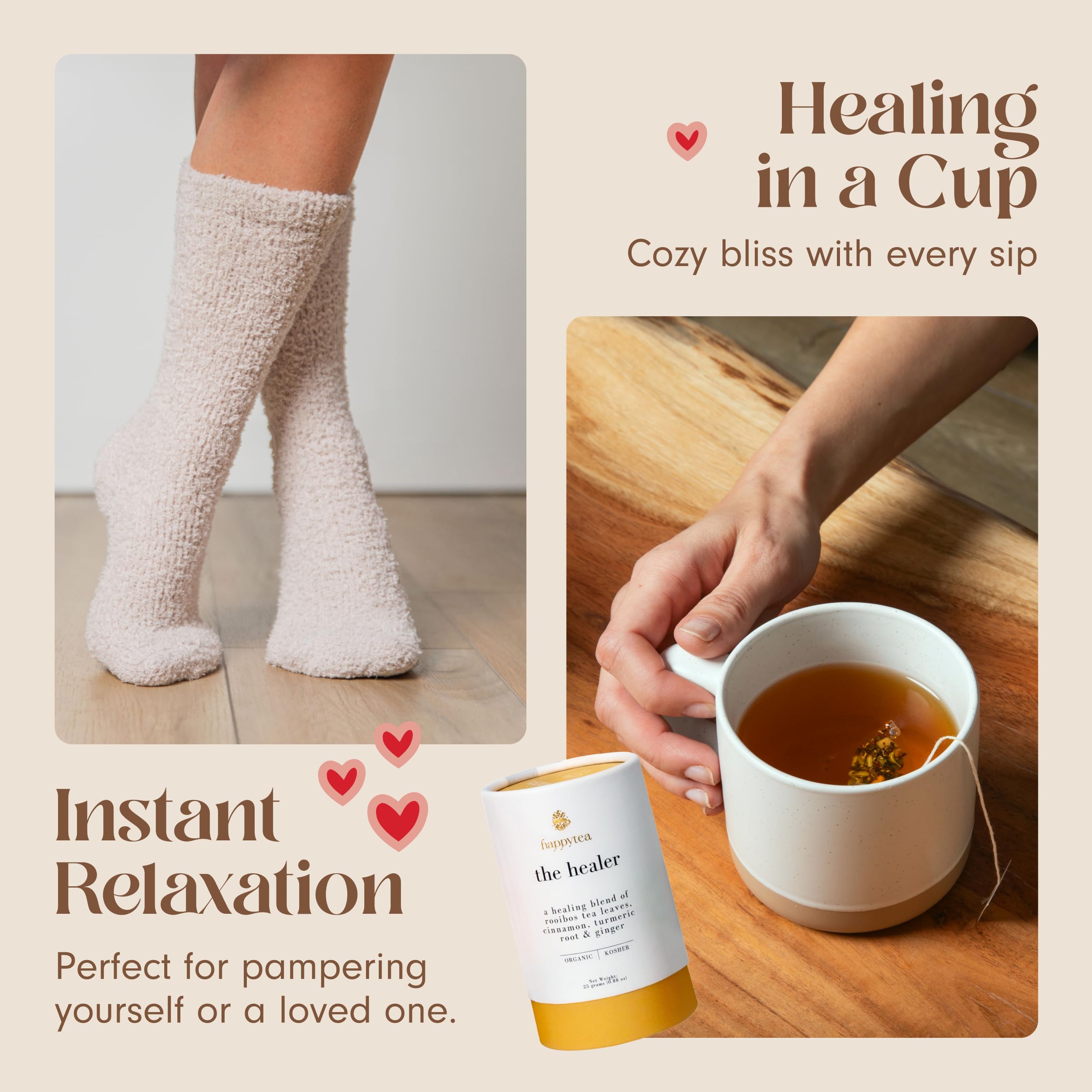Unboxme Get Well Gift Box - USDA Organic Get Well Soon Self Care Package for Women | Fluffy Socks, Mug, Lemon & Ginger Tea Set, Sea Salt, Sage Scented Candle, Sending Hugs Card | Feel Better Basket