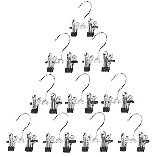 Yuyeran 10 Pcs/Set Space Saving Boots Hangers Double Adjustable Clips for Boots Socks Bags Hanging Organizer