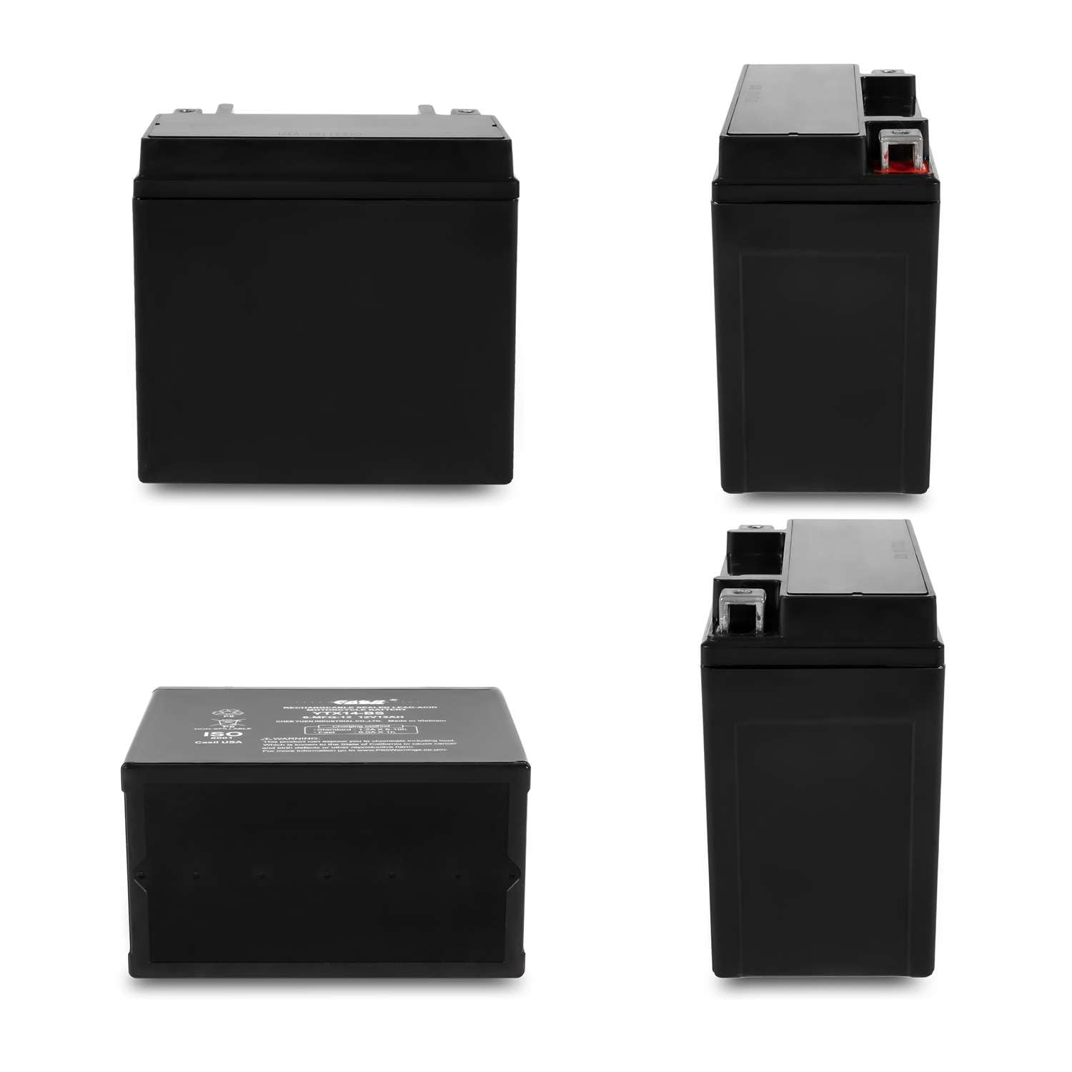 YTX14-BS Battery 12V 12AH 200 Cca - High Performance AGM SLA Power Sport Battery by Casil