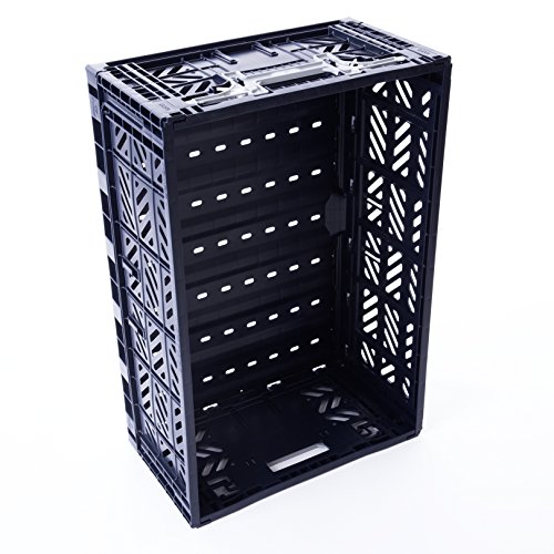 AYKASA Collapsible Storage Bin Container Basket Tote, Folding Basket Crate Container : Storage, Kitchen, Houseware Utility Basket Tote Crate = Maxi-Box Comfort Lock (Navy)