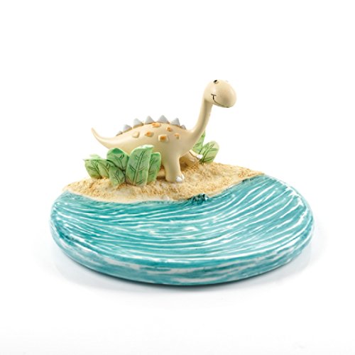 Ruoxian Cartoon Dinosaur Bath Accessory Set, Soap Dispenser Pump, Toothbrush Holder, Tumbler, Soap Dish (One Set)