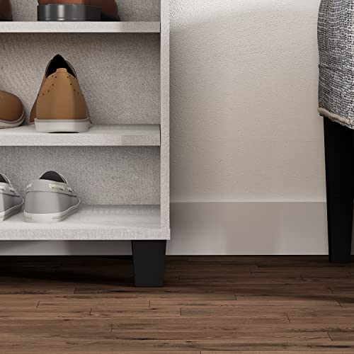 Galano 16 Pair Lucca 2 Door Shoe Storage Cabinet with Open Shelf and Doors β Shoe Rack - Shoe Storage Entryway β Shoe Organizer for Home and Office - Dusty Grey Oak