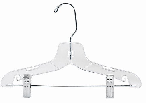 Only Hangers 12" Childrens Plastic Suit Hanger w/Clips [ Bundle of 50 ]