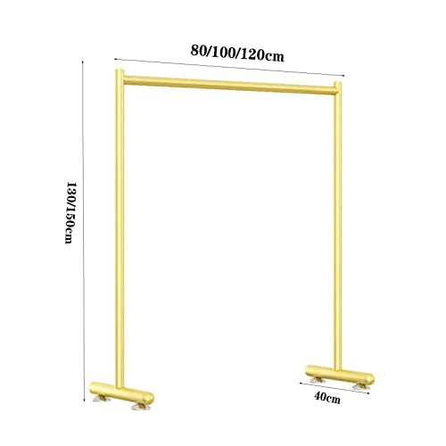 Floor Clothes Rack with Oval Base,Freestanding Hanger,Gold,for Hanging Clothes,Standard Rod Simple,51.2β and 59.1β(Size:80x150cm)