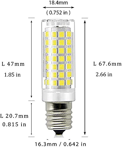 Microwave Oven Appliance 8W E17 LED Bulb (75W Halogen Bulb Equivalent) Dimmable Ceramic Body Appliance Bulb Microwave Oven Light Bulb (2-Pack, Daylight White 6000K)