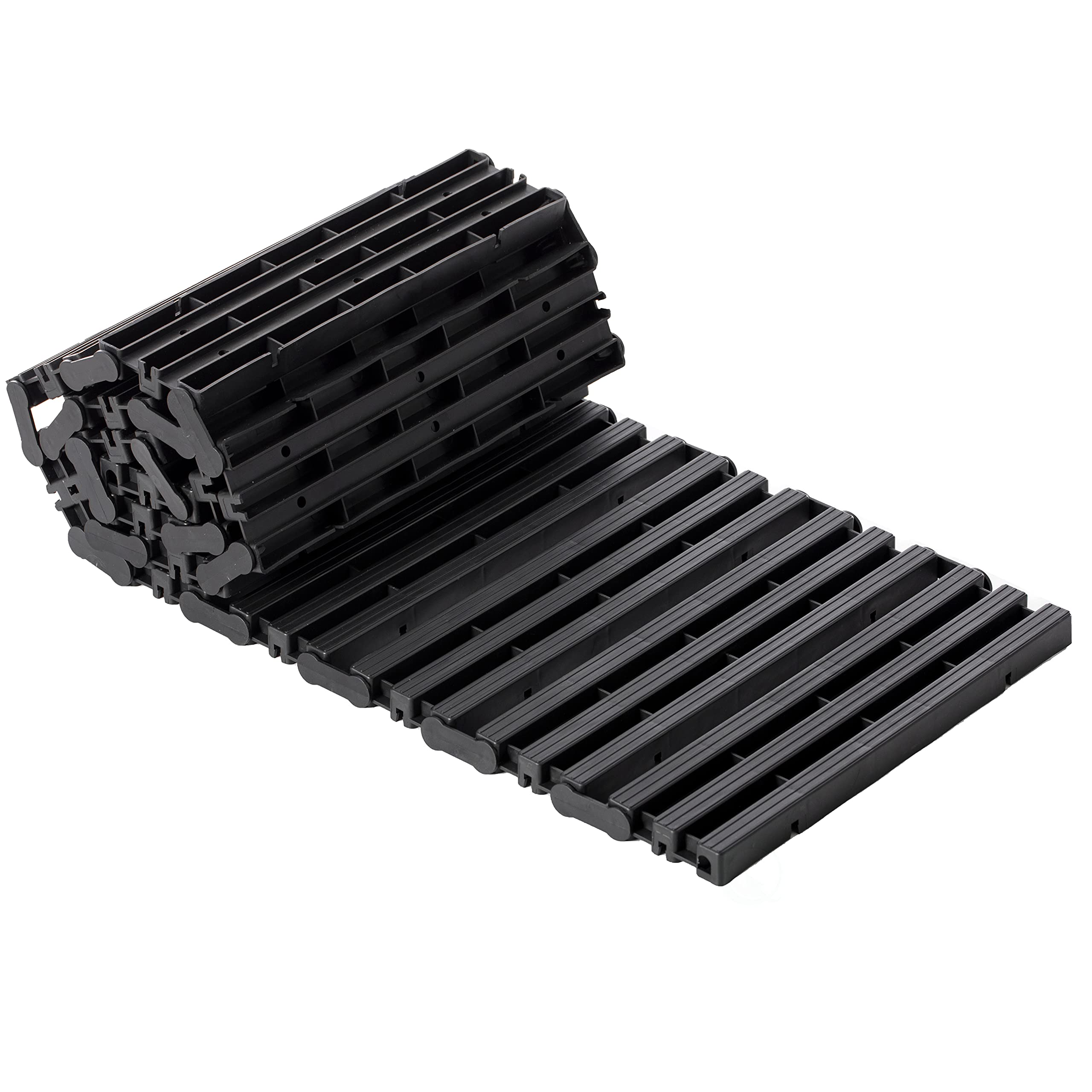 Gardenised QI004106 Black Garden Pathway Track Outdoor Waterproof Tile Anti-Slip Pavers Floor Mat, 14" Long