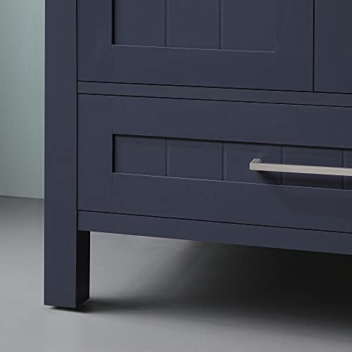 Ove Decors Kansas 30 in. Single Sink Bathroom Cultured Marble Countertop Vanity, 30 inches, in Midnight Blue
