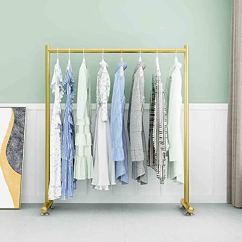 Floor Clothes Rack with Oval Base,Freestanding Hanger,Gold,for Hanging Clothes,Standard Rod Simple,51.2β and 59.1β(Size:80x150cm)